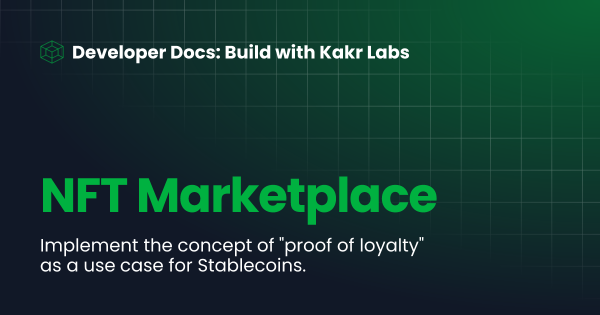 NFT Marketplace | Developer Docs: Build with Kakr Labs